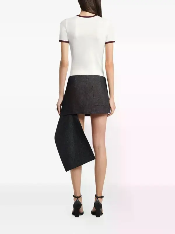 COURREGES Contrast-trim Cotton T-shirt - Neutrals
