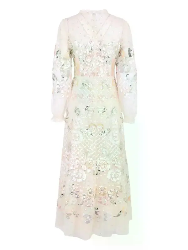 NEEDLE & THREAD Rosalie Sequin-embellished Long-sleeve Dress