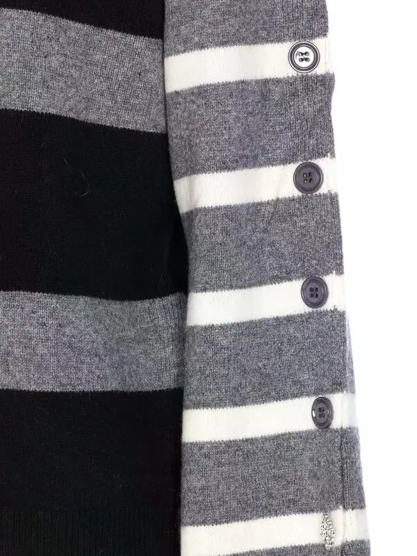Liu Jo Striped Sweater With Button Cuffs