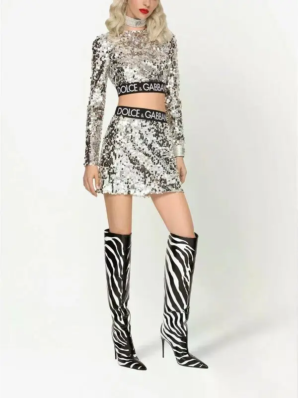 Dolce & Gabbana Sequin-embellished Crop Top