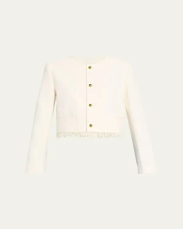 FRAME Tweed Fringe Jacket - White