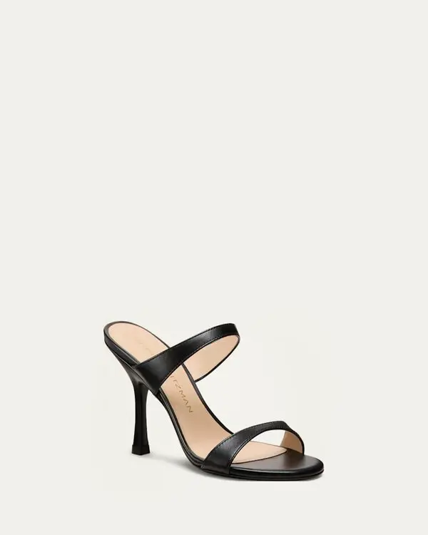 STUART WEITZMAN Nudist Leather Slide Sandals - Black