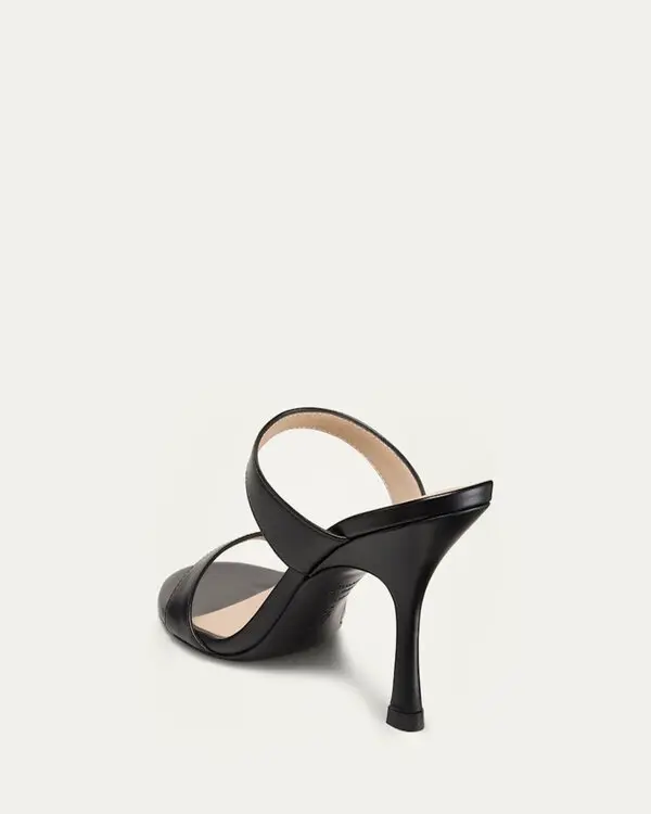 STUART WEITZMAN Nudist Leather Slide Sandals - Black