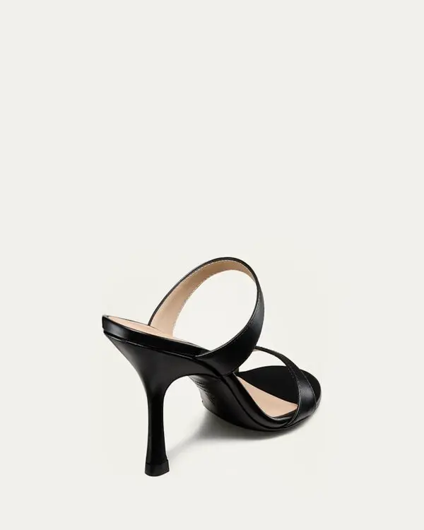 STUART WEITZMAN Nudist Leather Slide Sandals - Black