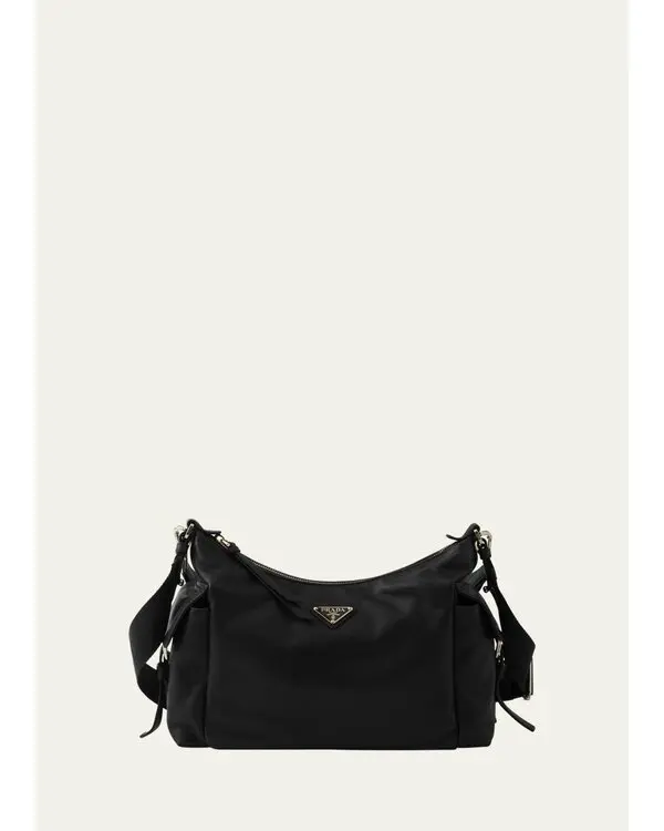 Prada Soft Nappa Leather Shoulder Bag - Nero