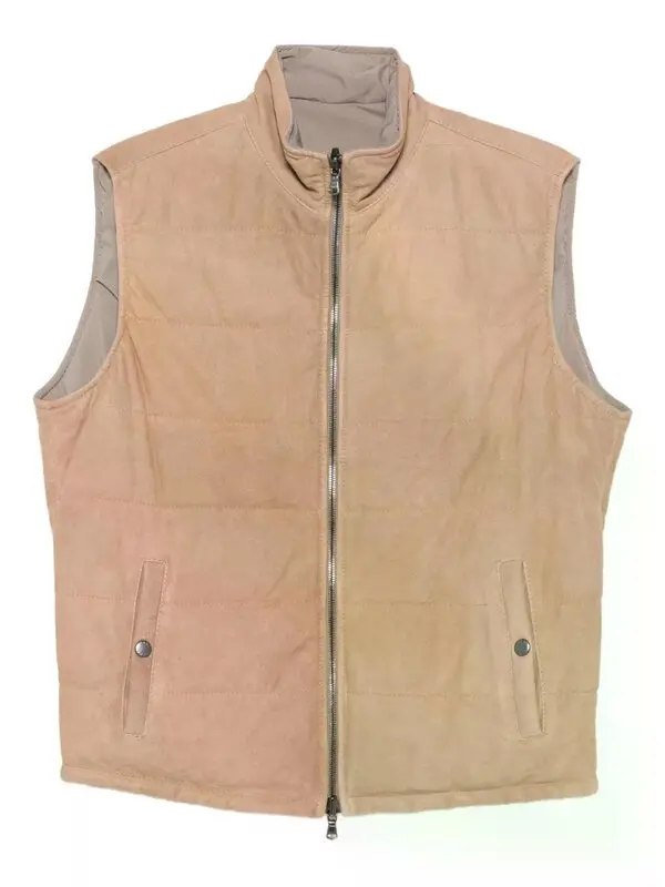 BARBA NAPOLI Quilted Suede Gilet