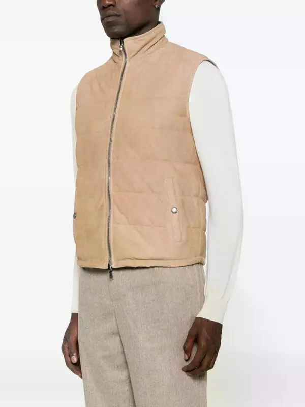 BARBA NAPOLI Quilted Suede Gilet