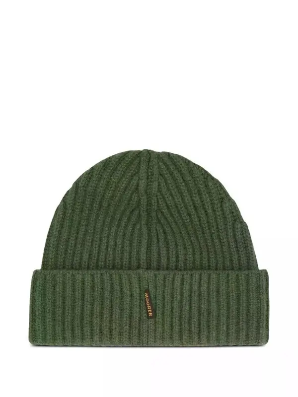 MOORER Ribbed Beanie - Green
