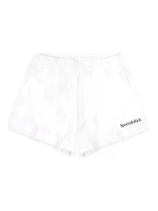 SPORTY & RICH Logo-embroidered Shorts - White