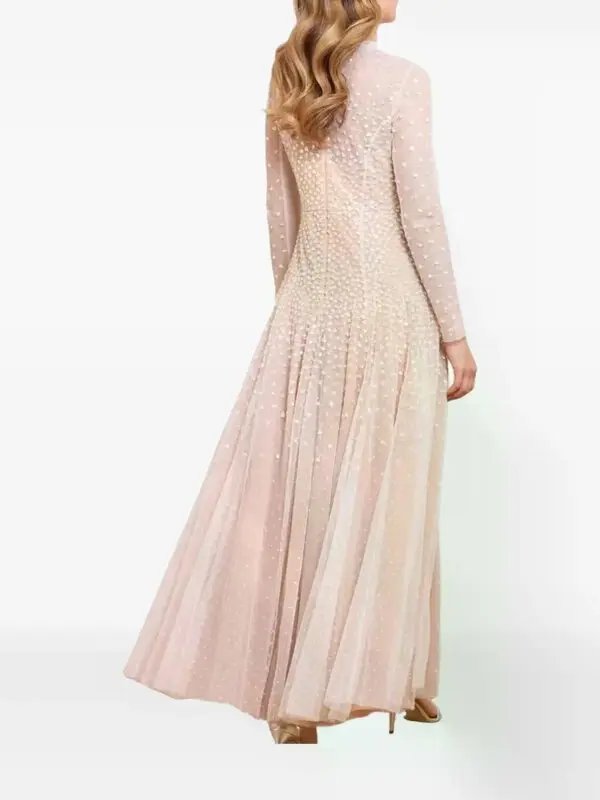 NEEDLE & THREAD Sequin-embellished Round-neck Gown