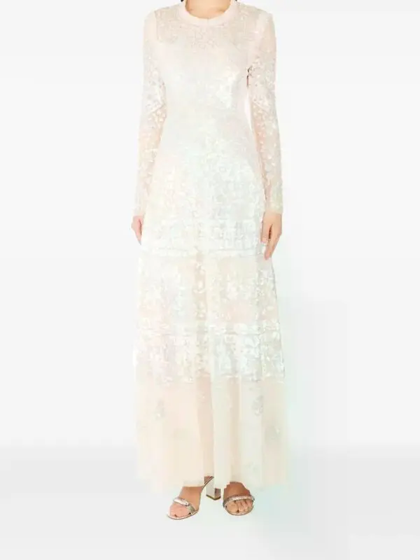 NEEDLE & THREAD Aurora Sequin-embellished Gown - Neutrals