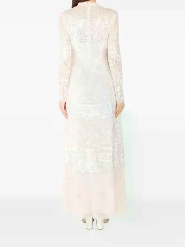 NEEDLE & THREAD Aurora Sequin-embellished Gown - Neutrals