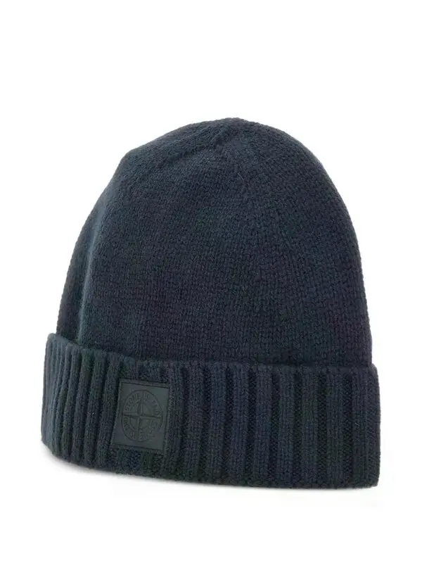 Stone Island Compass Logo Beanie - Blue