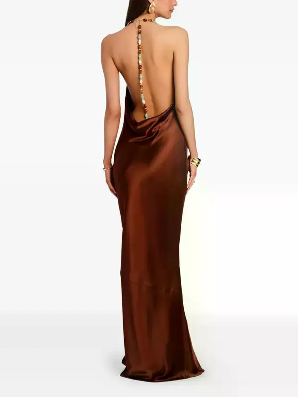 Retrofete Finley Cowl-neck Maxi Dress - Brown