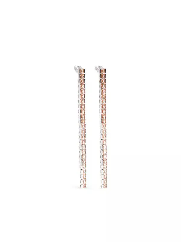 IZABEL DISPLAY Square Stone Drop Earrings - Silver
