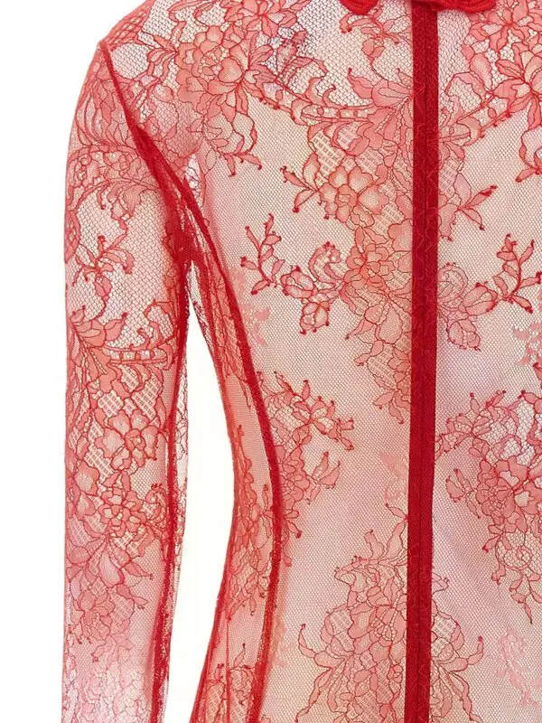 Blumarine Floral-lace High-neck Bodysuit
