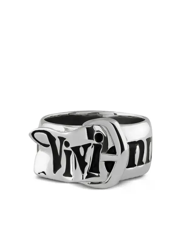 VIVIENNE WESTWOOD Buckle-engraved Ring - Grey