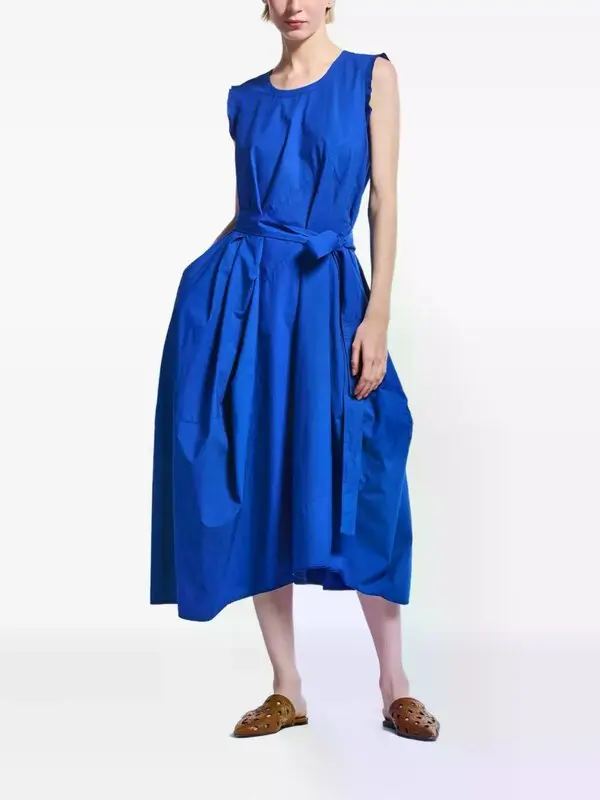 High Belted Midi Dress