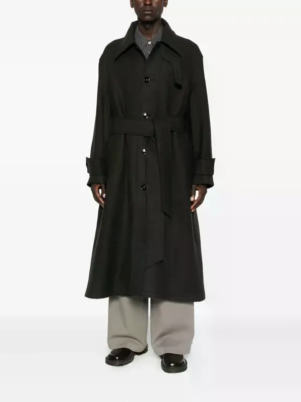 AMI Paris Virgin Wool Single-breasted Coat - Grey