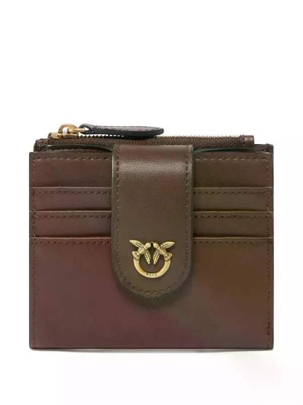 Pinko Leather Flap Wallet - Brown