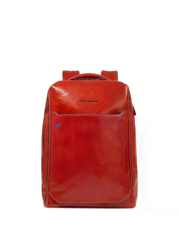 PIQUADRO Leather Laptop Backpack - Red