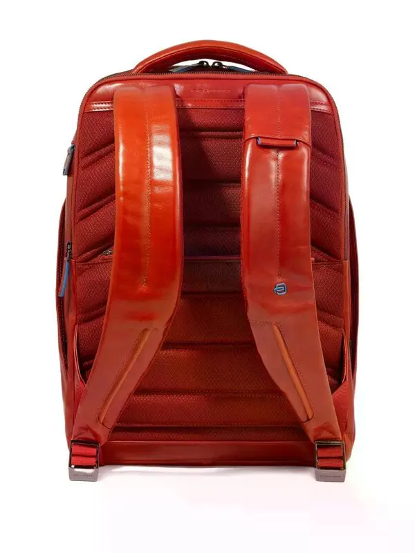 PIQUADRO Leather Laptop Backpack - Red