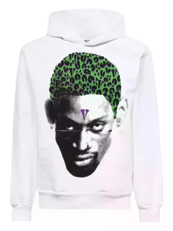 VLONE Portrait Leopard-print Hoodie - White