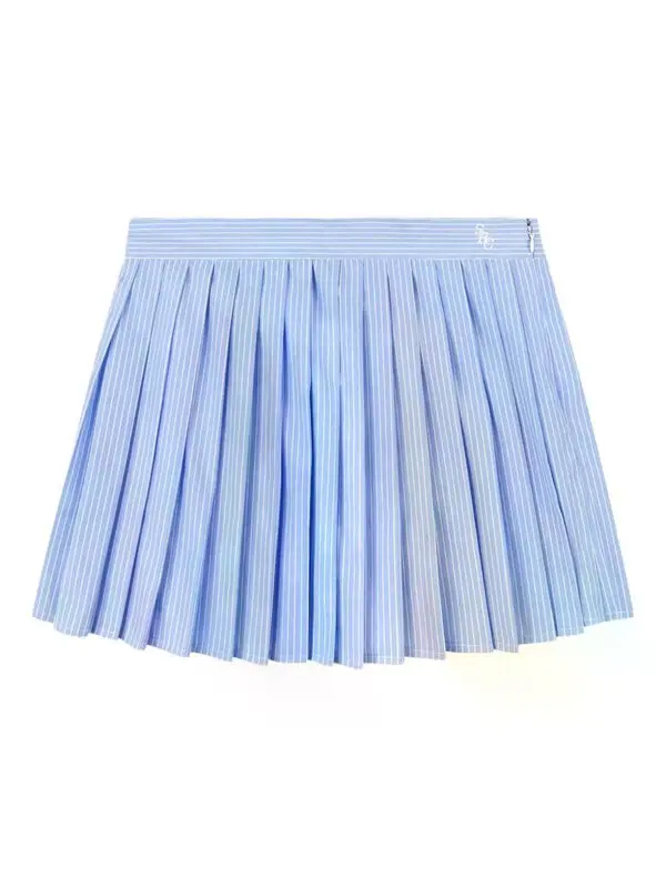 SPORTY & RICH Pleated Striped Mini Skirt