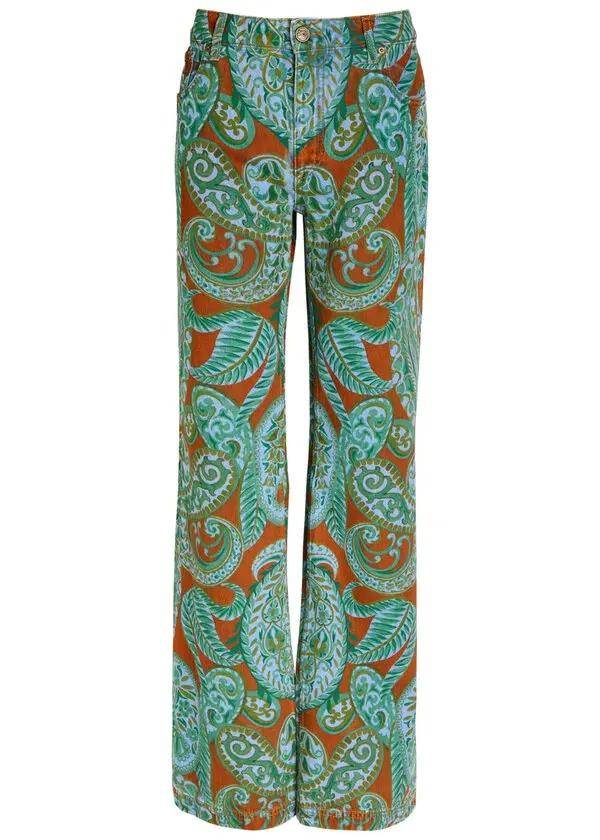 Etro Printed Flared-leg Jeans