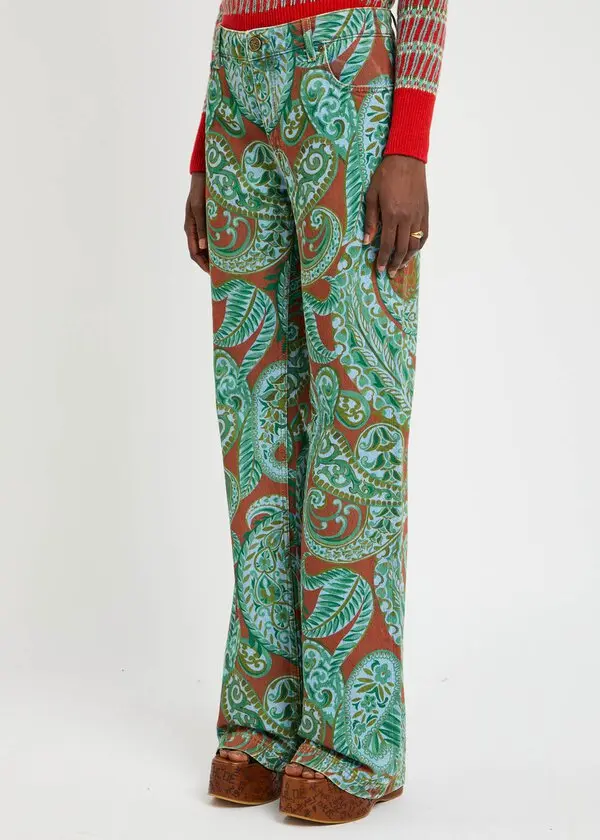 Etro Printed Flared-leg Jeans