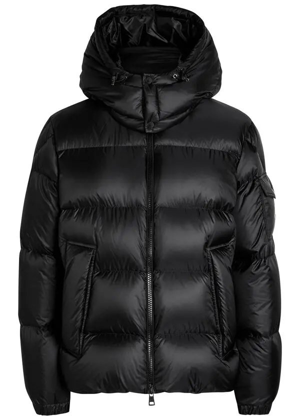Moncler Quilted Hooded Shell Jacket - Black