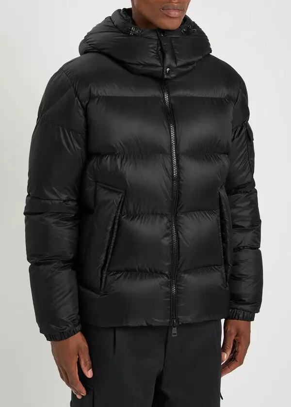 Moncler Quilted Hooded Shell Jacket - Black