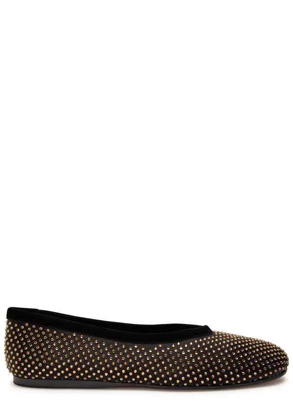FORTE_FORTE Crystal-embellished Satin Ballerina Flats
