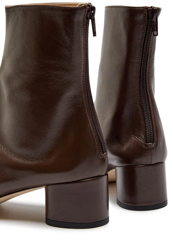 Dear Frances Harlie 45 Glossed Leather Ankle Boots