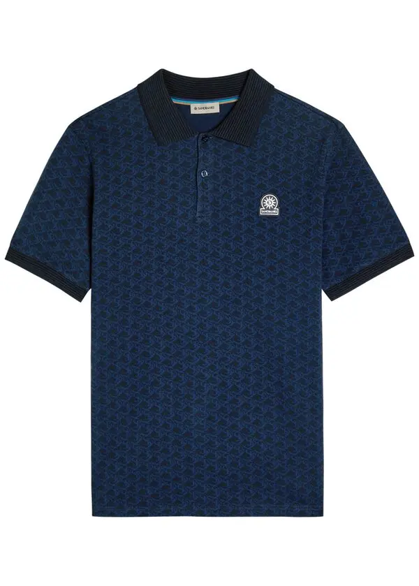 SANDBANKS Logo-monogrammed Cotton Polo Shirt - Navy