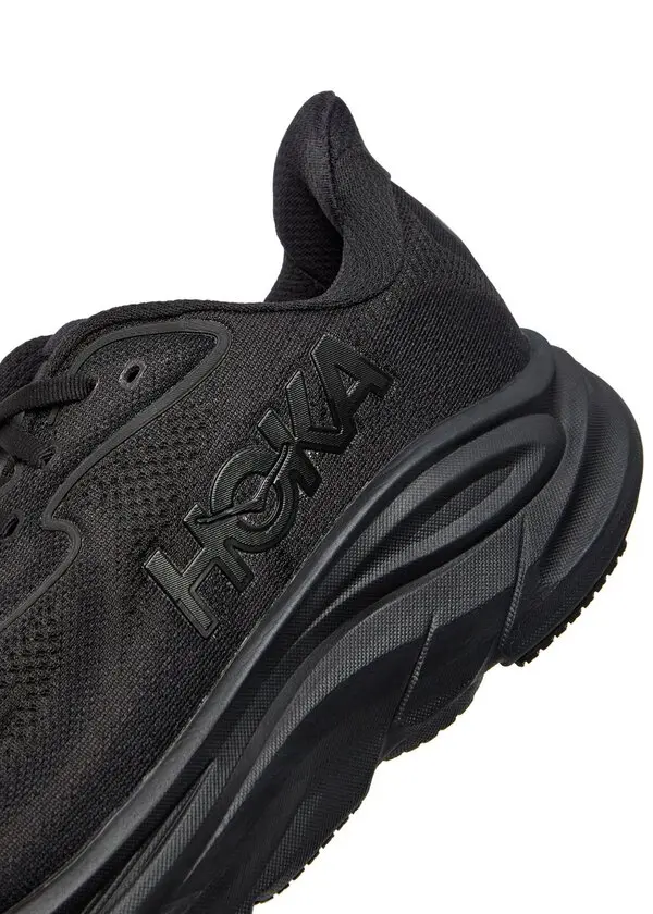 HOKA® Clifton 10 Mesh-knit Sneakers - Black