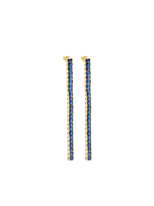 IZABEL DISPLAY Square Stone Linear Earrings - Gold