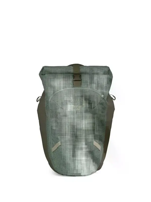 OSPREY Roll-top Grid-pattern Backpack - Green