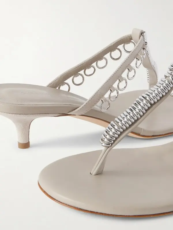 Christopher Esber Pierced Embellished Suede Sandals