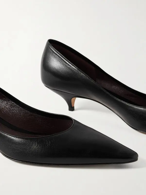 THE ROW Liisa Kitten Two Leather Pumps