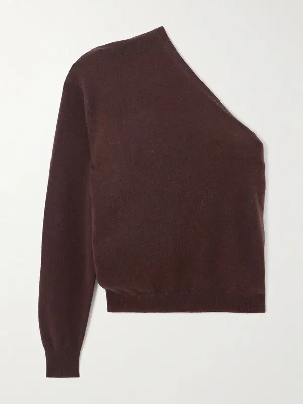 ALLUDE One-shoulder Wool And Cashmere-blend Sweater