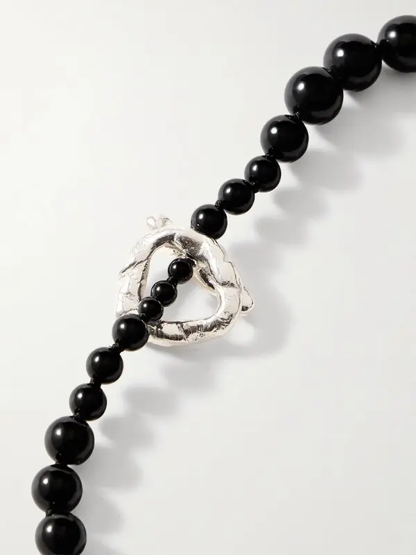 Completedworks Recycled Silver, Onyx, And Pearl Necklace