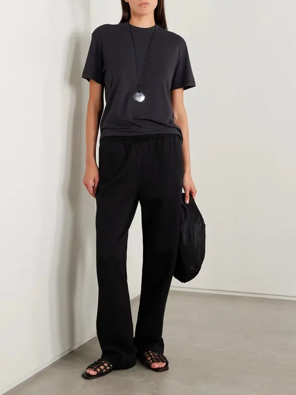 SKIMS Classic Cotton-blend Jersey Straight-leg Pants