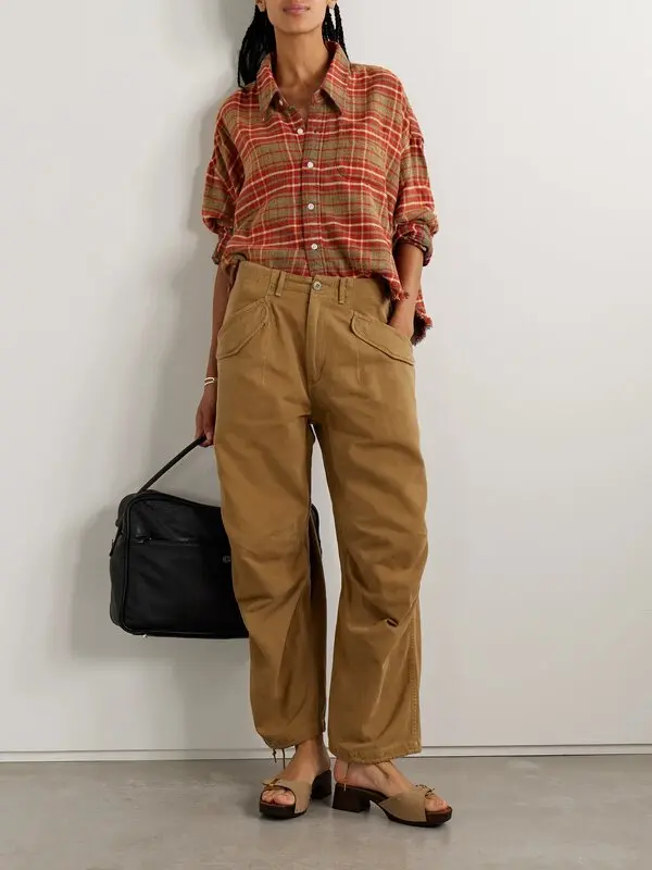 R13 Gathered Cotton-twill Straight-leg Cargo Pants