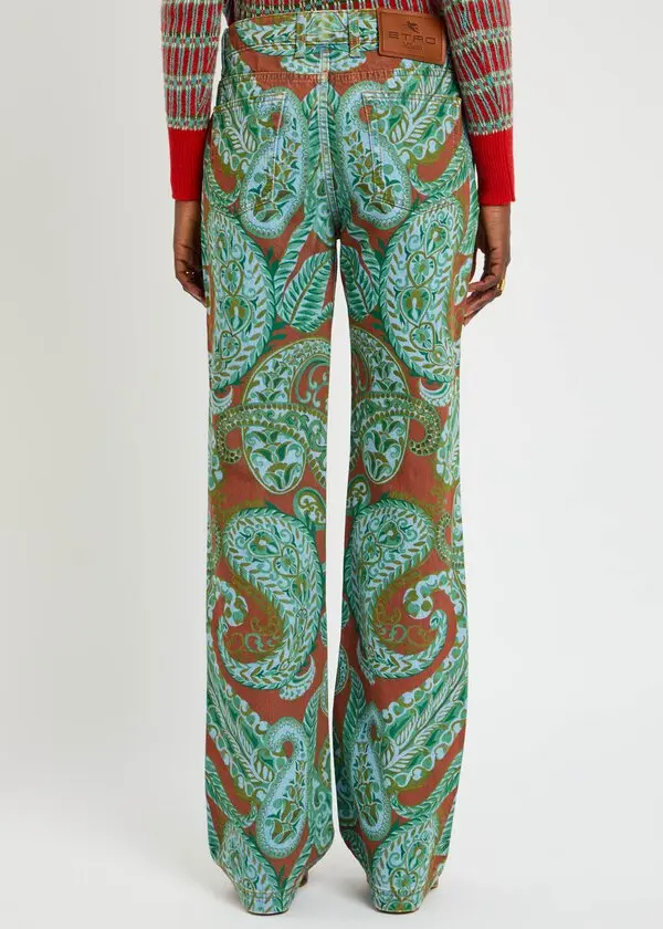 Etro Printed Flared-leg Jeans