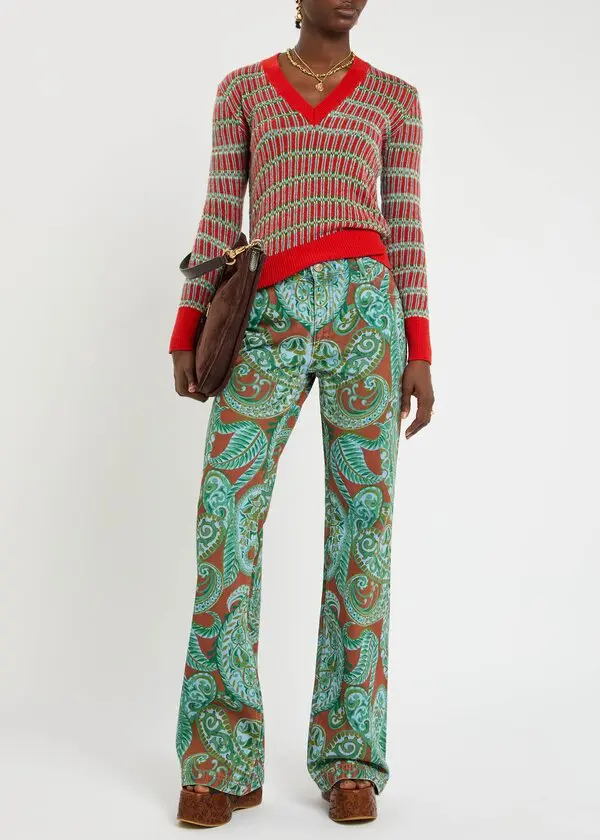 Etro Printed Flared-leg Jeans
