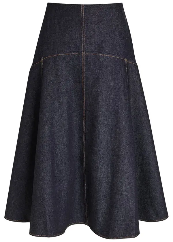 Jacquemus La Triangle De-nîmes Panelled Midi Skirt