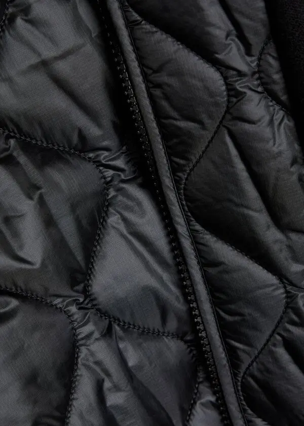 Moncler Panelled Wool And Shell High Neck Jacket