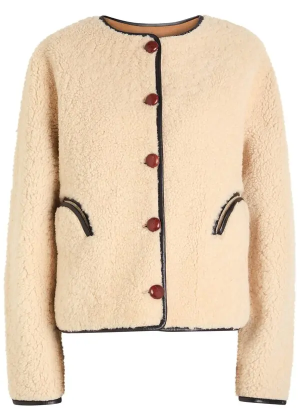 BLAZÉ MILANO Tatoosh Reversible Shearling Jacket - Camel