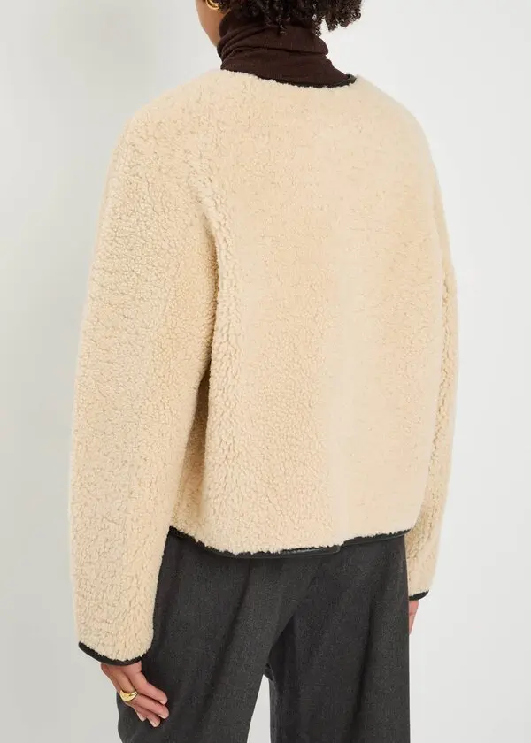 BLAZÉ MILANO Tatoosh Reversible Shearling Jacket - Camel